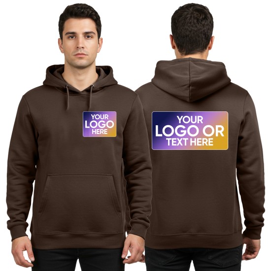 Personalised Custom Printed Front Left Chest & Back Logo Hoodie ...