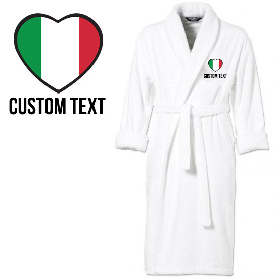 Italy Flag Heart Shape Embroidery Logo with Custom Text Embroidered ...