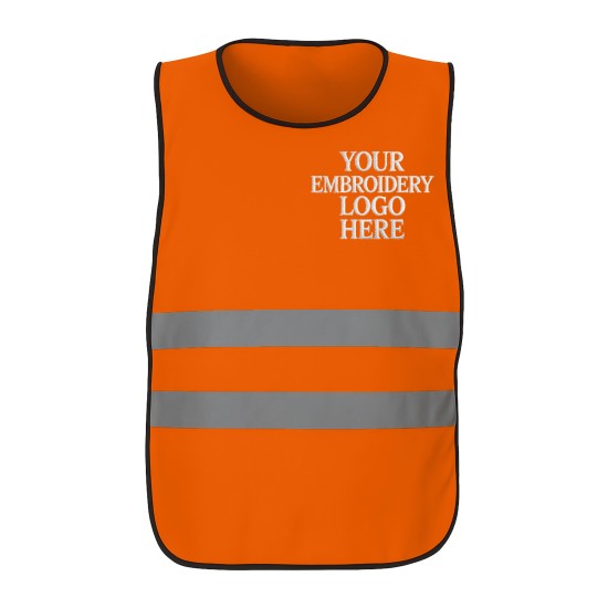 Personalised Custom Embroidered Hi-Vis 2-Band Tabard – Left Chest Logo ...
