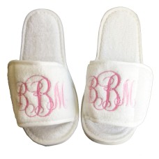 Personalised custom MONOGRAM embroidery on slippers